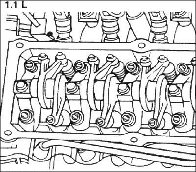 Rocker arms — removal and installation (Hyundai Getz 2002-2011: Power ...